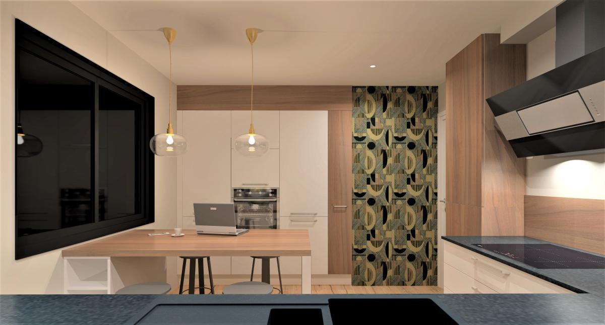 Cuisine fermée de 12M2 esprit vintage en Normandie - Design d'intérieur ...